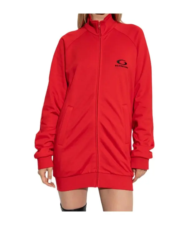 Balenciaga Zip Up Tracksuit Dress With Cut-out Back