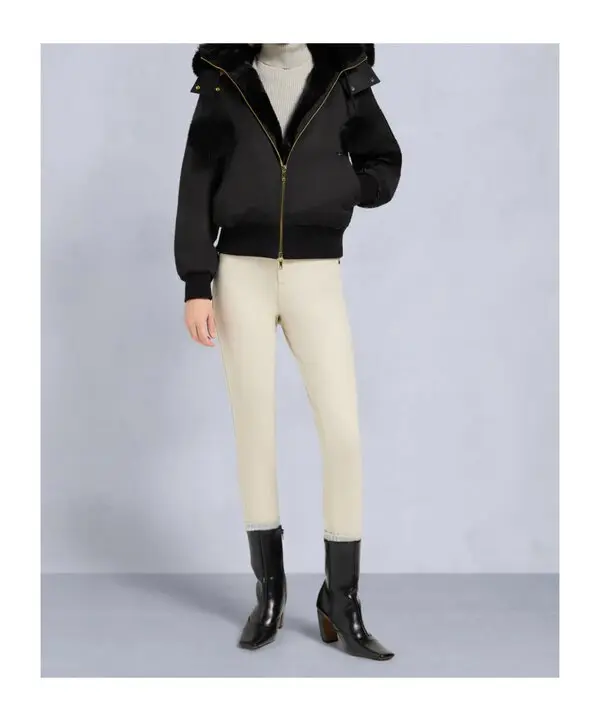 Moose Knuckles Gold Series Original Satin Debbie Bomber Jacket