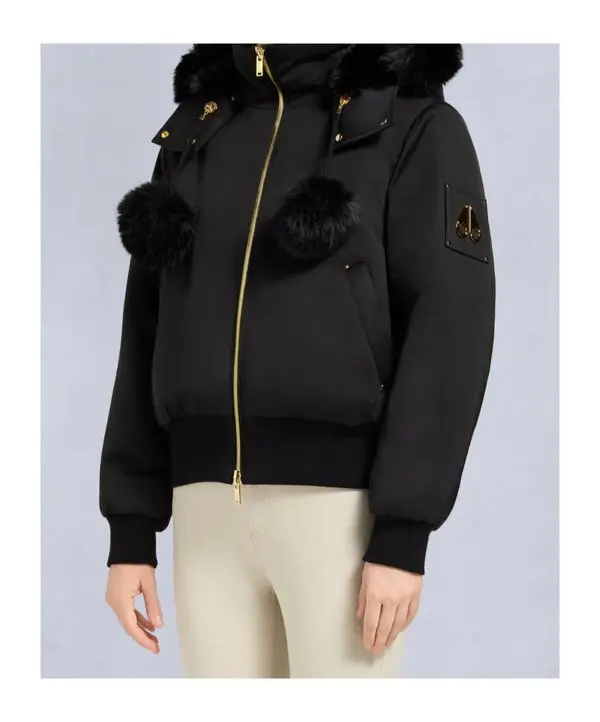 Moose Knuckles Gold Series Original Satin Debbie Bomber Jacket