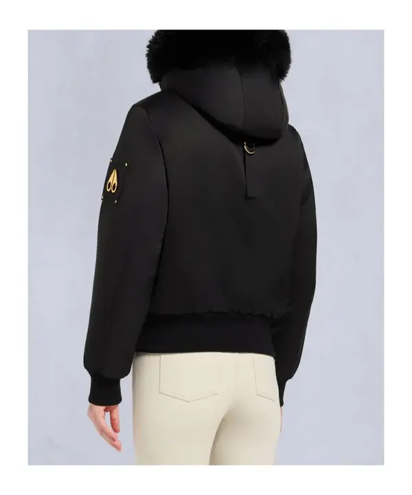 Moose Knuckles Gold Series Original Satin Debbie Bomber Jacket