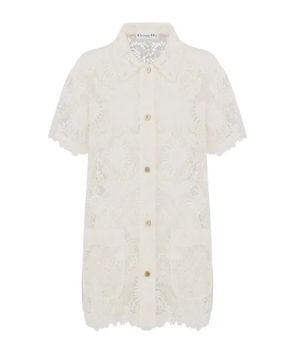 Dior Short-sleeved Lace Blouse