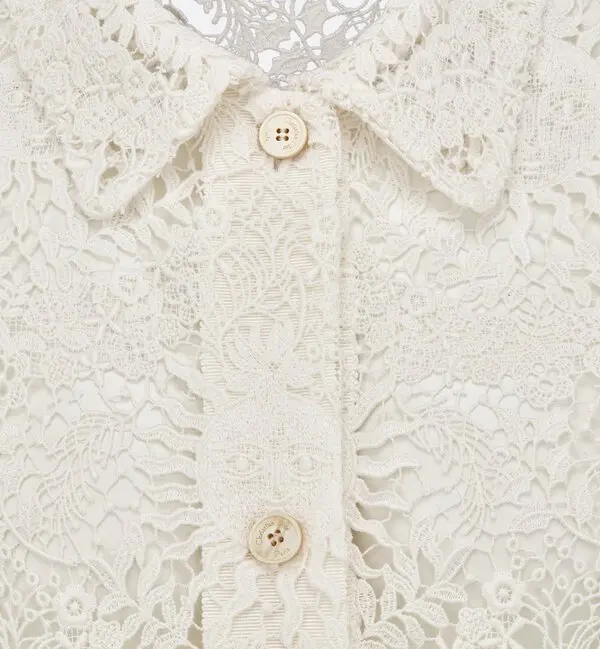 Dior Short-sleeved Lace Blouse