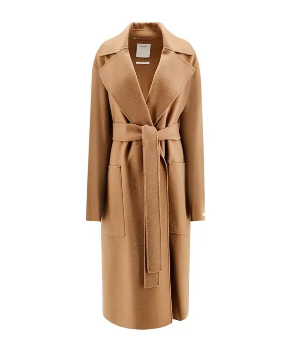 Sportmax Long Sleeved Coat With Belt - No