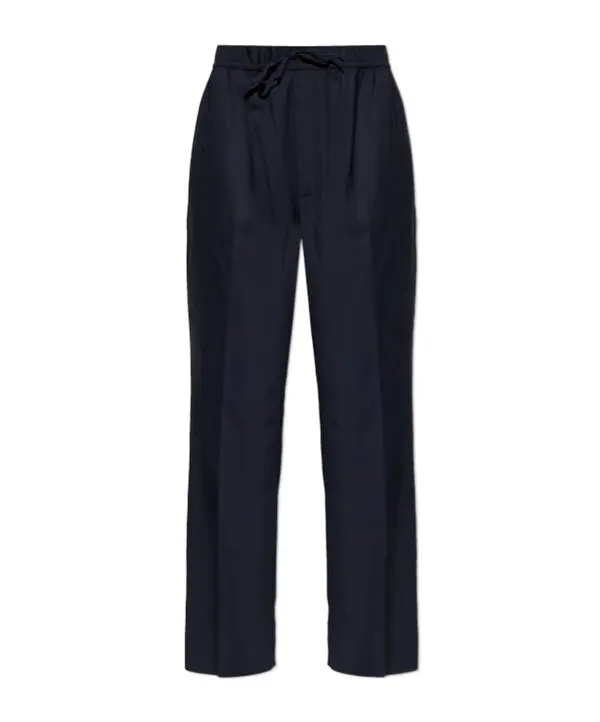 Officine Générale Elastic Waistband Drawstring Trousers - Black