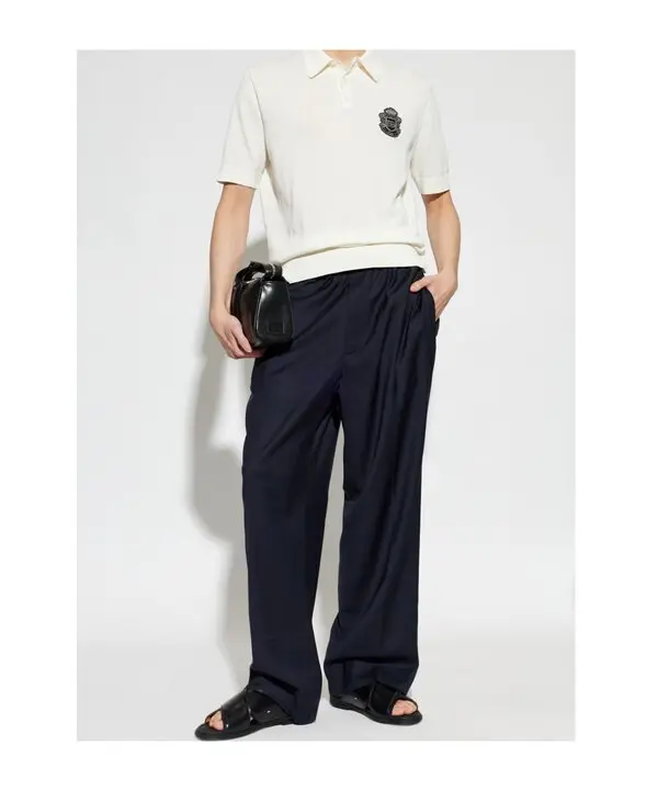 Officine Générale Elastic Waistband Drawstring Trousers - Black