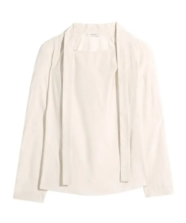 LEMAIRE Ascot Collar Relaxed Shirt - Light Cream