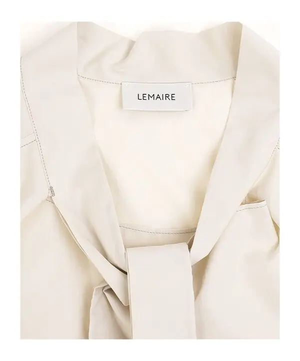 LEMAIRE Ascot Collar Relaxed Shirt - Light Cream