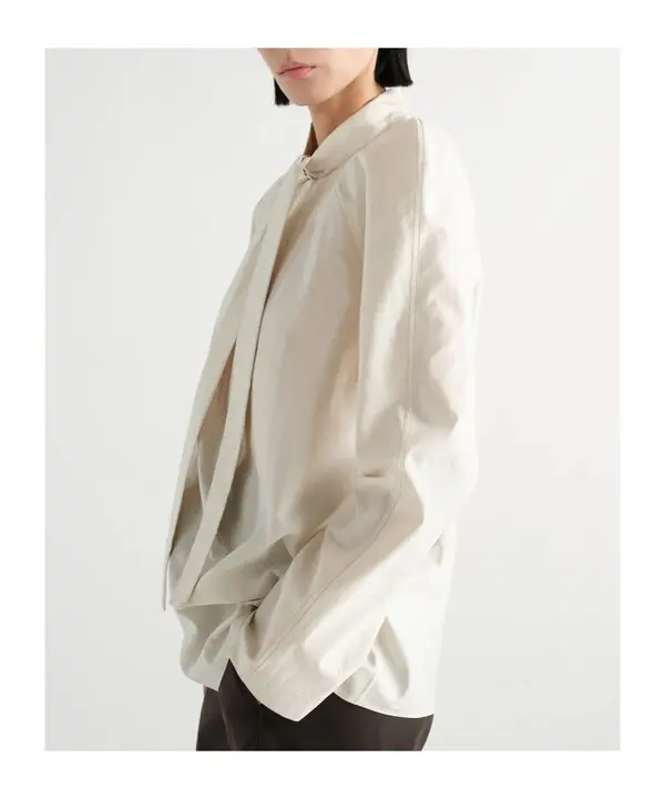 LEMAIRE Ascot Collar Relaxed Shirt - Light Cream
