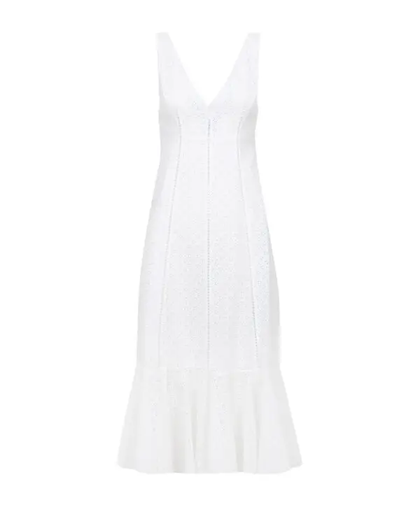 Philosophy Di Lorenzo Serafini Broderie Anglaise Midi Dress - White