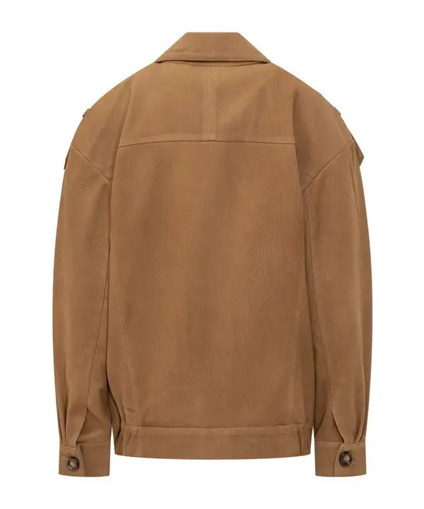 IRO PARIS Long Sleeve Collared Jacket - Brown