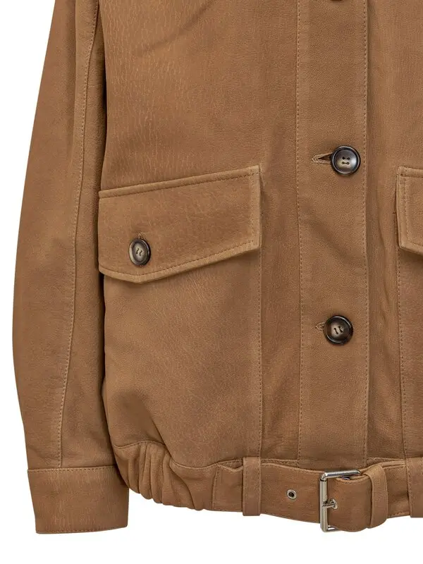 IRO PARIS Long Sleeve Collared Jacket - Brown
