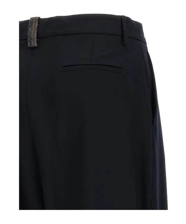 Fabiana Filippi Embellished Waist Wide Leg Trousers - Blue