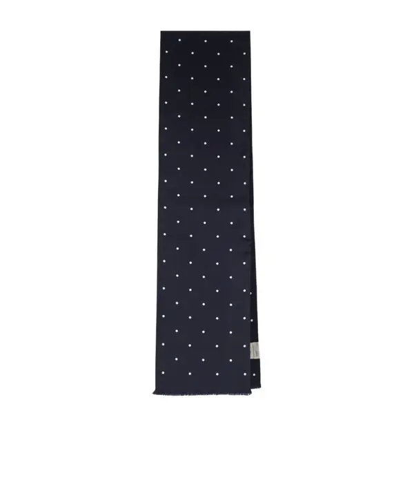 Destin Dot Printed Frayed Scarf - Black