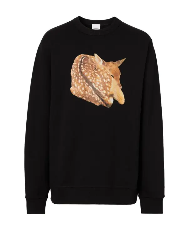 Burberry Deer Print Crewneck Sweatshirt