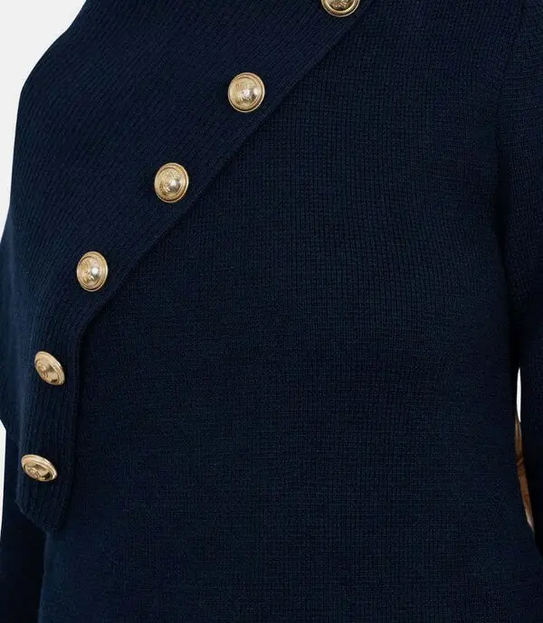 Rabanne Oversized Turtleneck Jumper With Decorative Buttons - Black