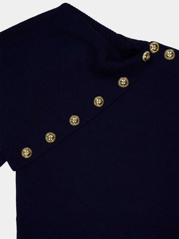 Rabanne Oversized Turtleneck Jumper With Decorative Buttons