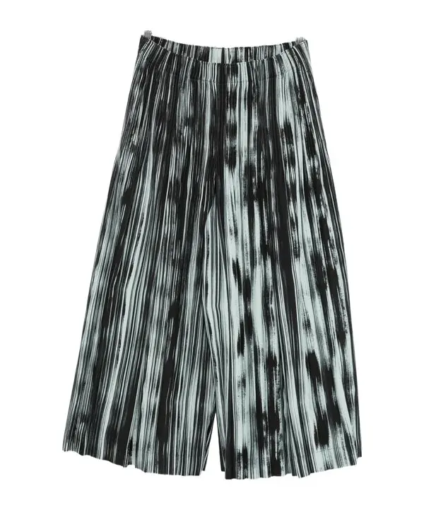 Issey Miyake Pleated Striped Trousers - Black