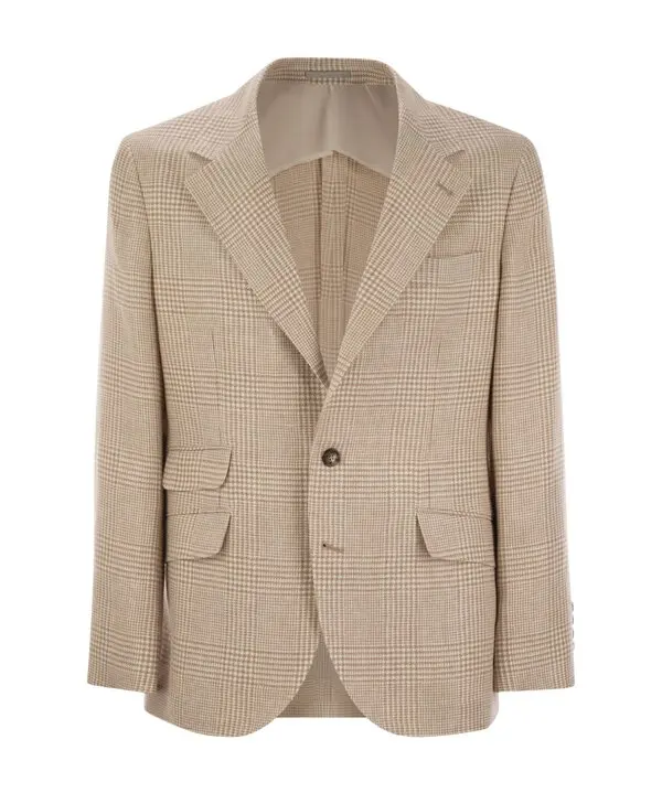Brunello Cucinelli Single-breasted Checked Blazer - C2274
