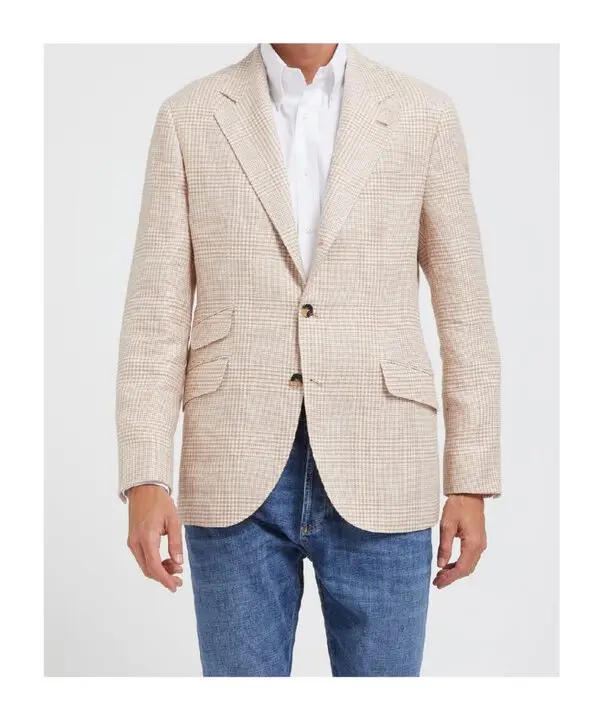 Brunello Cucinelli Single-breasted Checked Blazer - C2274