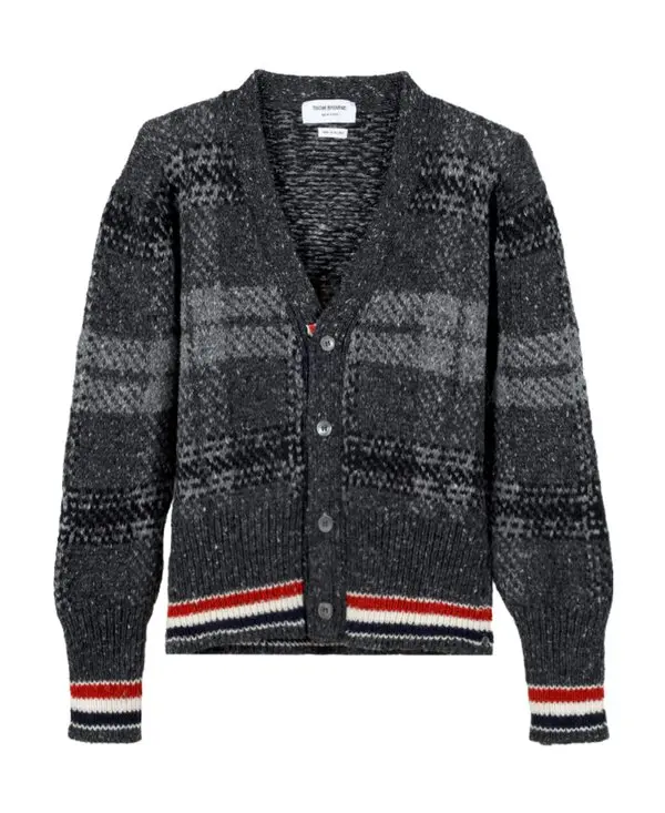 Thom Browne Plaid Knit Cardigan