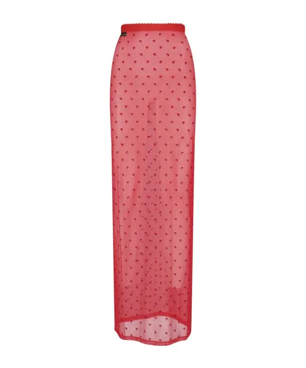 MARINE SERRE Printed Midi Skirt - Red