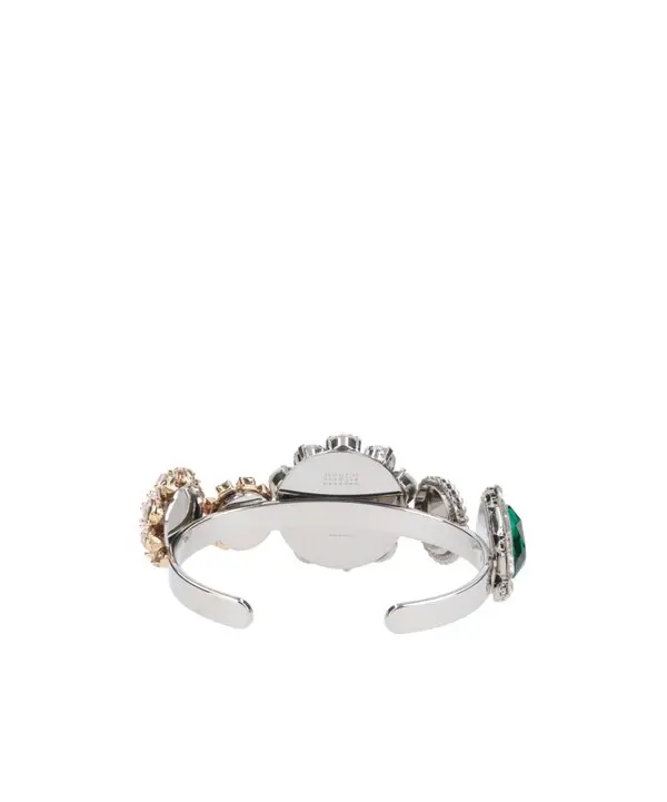 MAISON MARGIELA Embellished Logo Engraved Cuff Bracelet - Gray