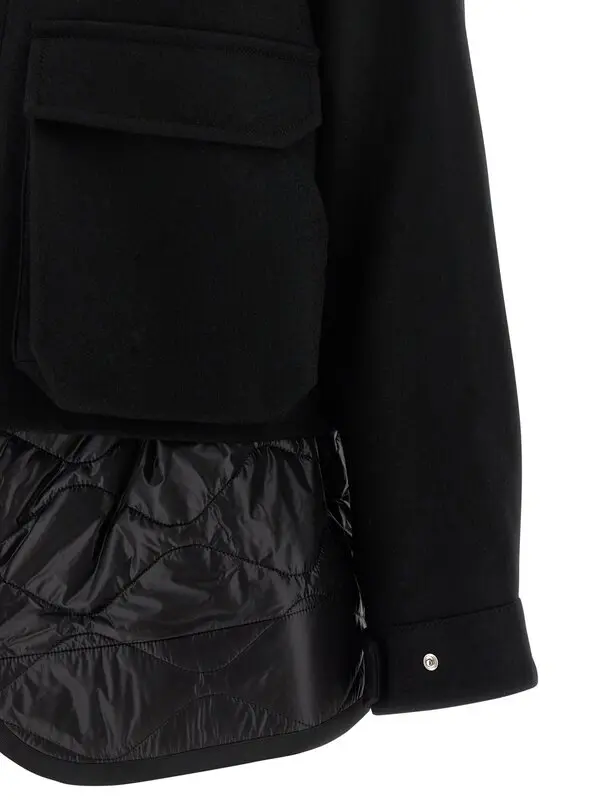 Sacai Melton Wool Blouson With Quilted Nylon Overlay