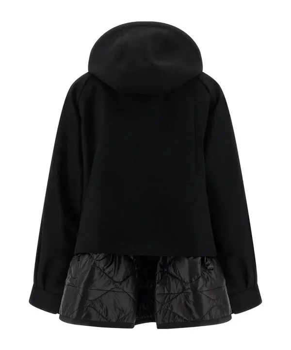 Sacai Melton Wool Blouson With Quilted Nylon Overlay