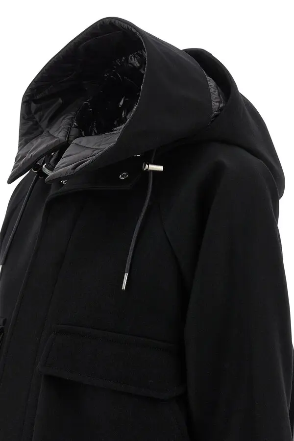 Sacai Melton Wool Blouson With Quilted Nylon Overlay