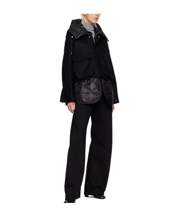 Sacai Melton Wool Blouson With Quilted Nylon Overlay