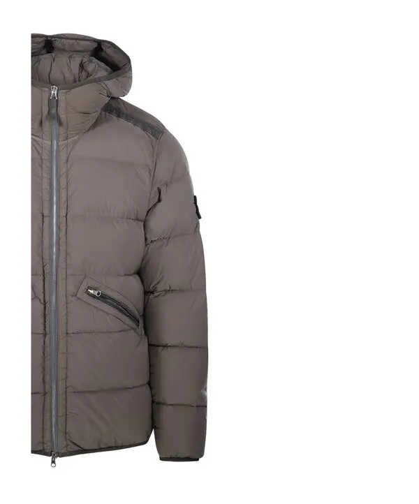 Stone Island Padded Hooded Zip-up Puffer Jacket