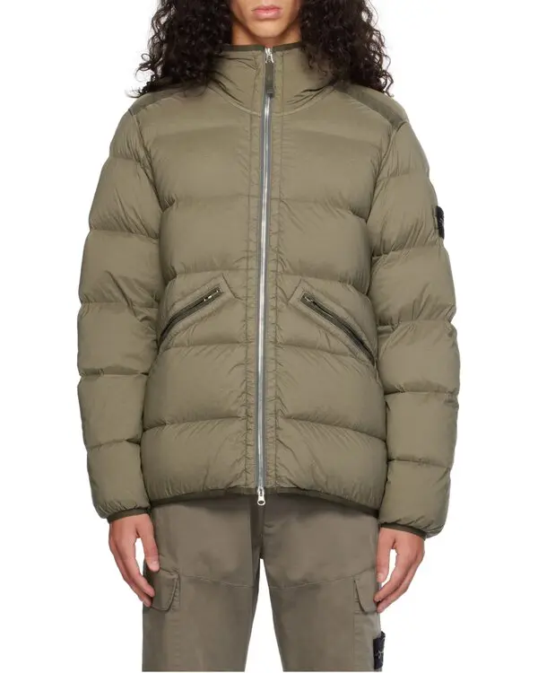 Stone Island Padded Hooded Zip-up Puffer Jacket