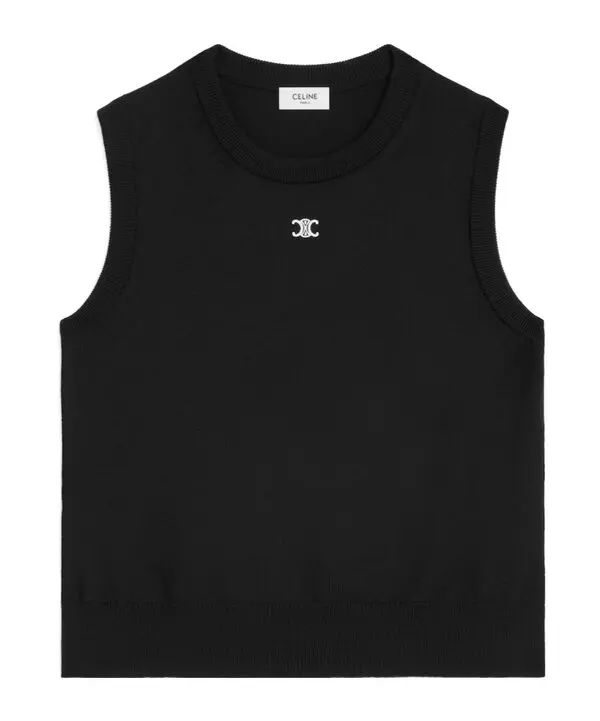 Celine Top In Fine Wool - Black