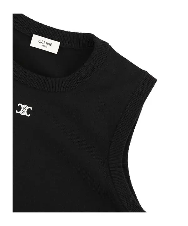 Celine Top In Fine Wool - Black