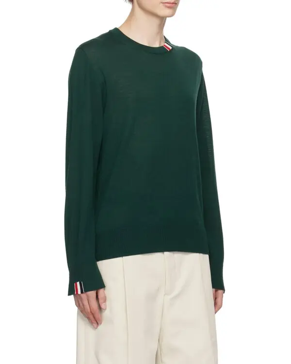 Thom Browne Rwb Stripe Detailed Crewneck Jumper