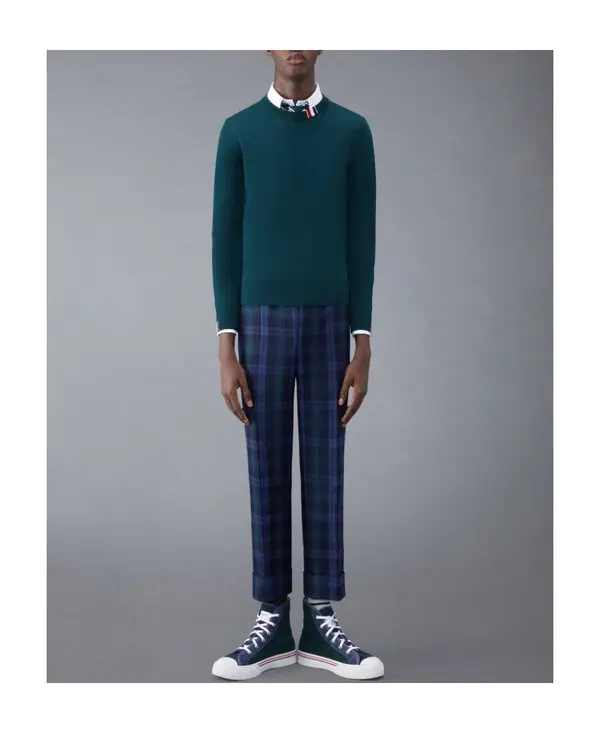 Thom Browne Rwb Stripe Detailed Crewneck Jumper