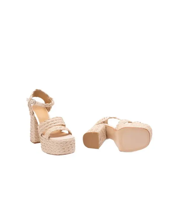 CastaÑer Fresa Braided Raffia Platform Sandals