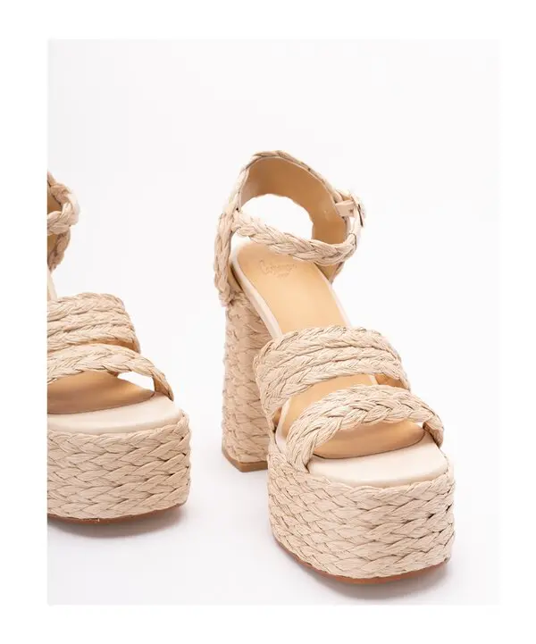CastaÑer Fresa Braided Raffia Platform Sandals