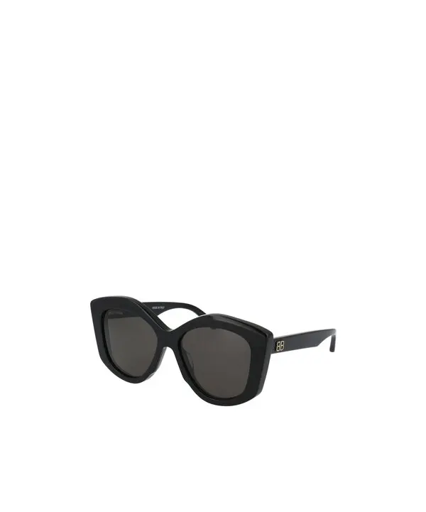 Balenciaga Butterfly Frame Sunglasses With Logo Detail - Black