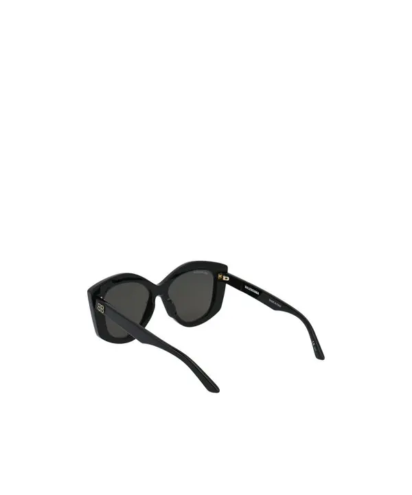 Balenciaga Butterfly Frame Sunglasses With Logo Detail - Black