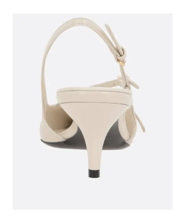 Miu Miu Buckled Patent Slingback Pumps - Ivory