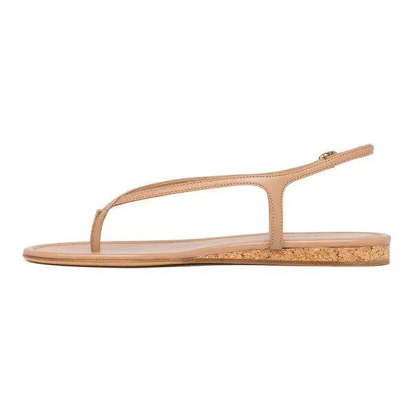 Gabriela Hearst Round-toe Flat Sandals With Adjustable Ankle Strap