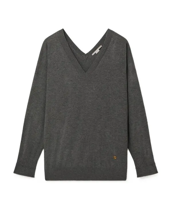 Stella McCartney V-neck Knitted Jumper - Grey