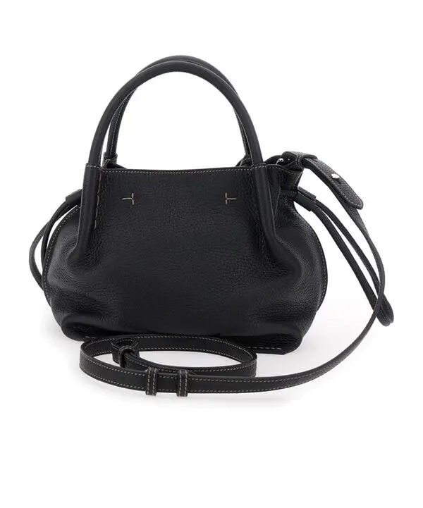 TOD'S Magnetic Fastened Tote Bag With T Logo Charm - Black