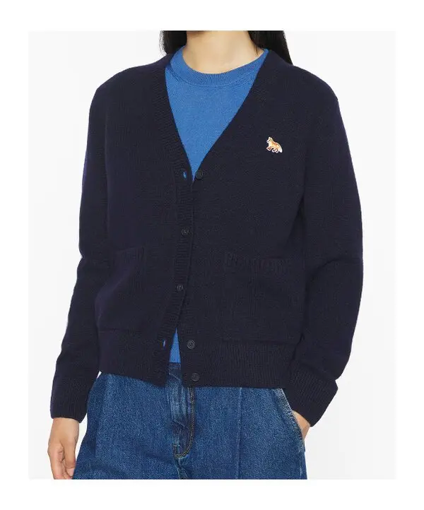 Maison Kitsuné Baby Fox Patch Cardigan - Navy