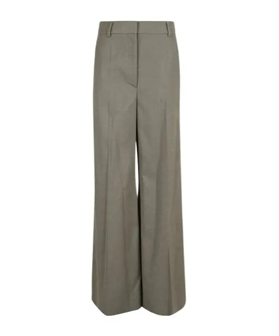 Stella McCartney High-rise Wide-leg Pants With Crimped Pleats - Green