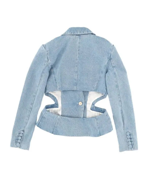 Nina Ricci Cutout Denim Double-breasted Jacket
