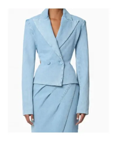 Nina Ricci Cutout Denim Double-breasted Jacket