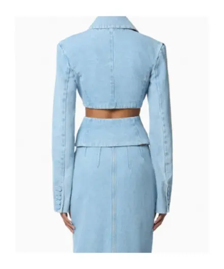 Nina Ricci Cutout Denim Double-breasted Jacket