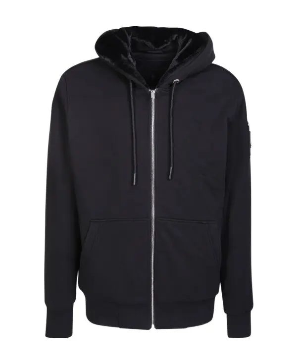 Moose Knuckles Logo-plaque Drawstring Zip-up Hoodie - Black